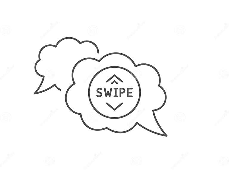 Swipe Up Button Line Icon. Scrolling Arrow Sign. Landing Page Scroll. Vector Stock Vector ...