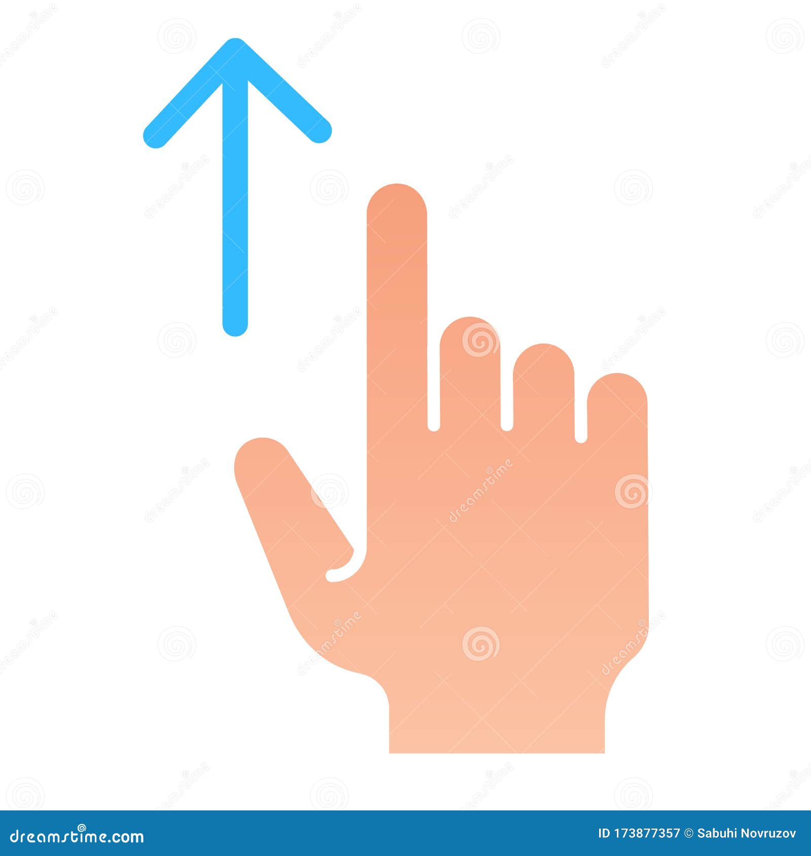 Swipe Up Flat Icon. Touch Screen Gestures Vector Illustration Isolated ...