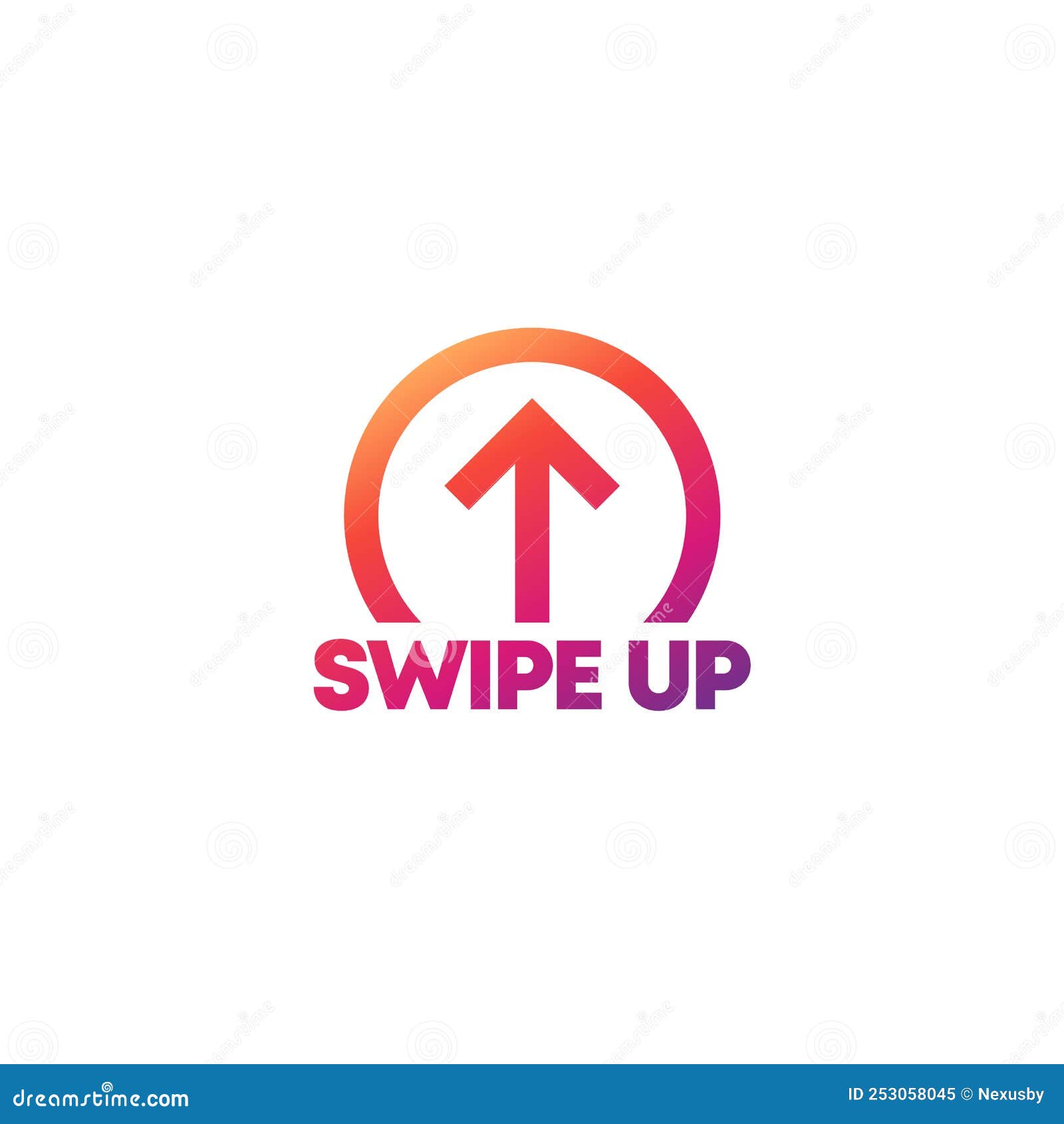 Swipe up icon with arrow stock vector. Illustration of action - 253058045