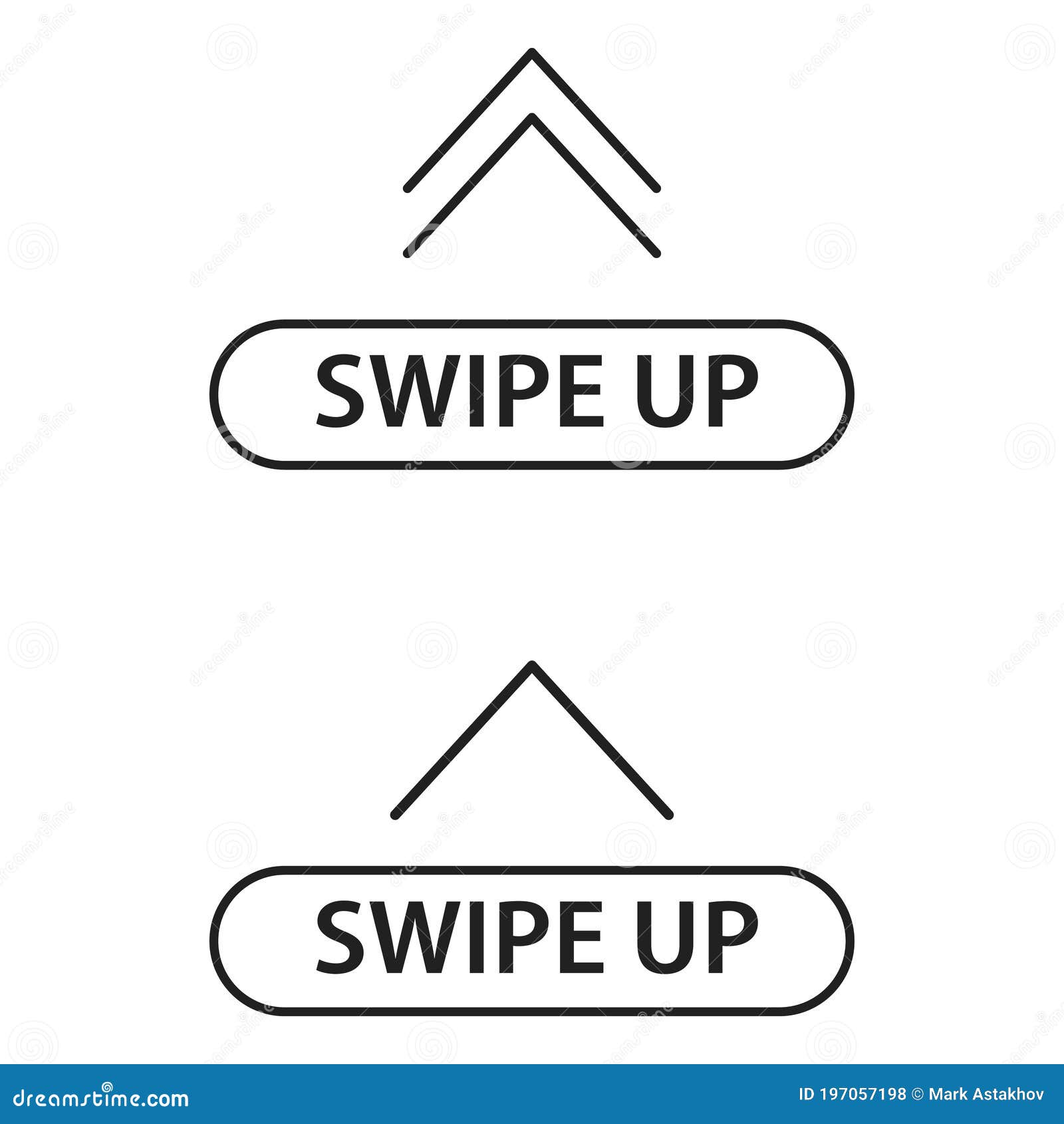 Swipe Up Icon in Linear Style, Vector Flat Symbol Stock Vector ...