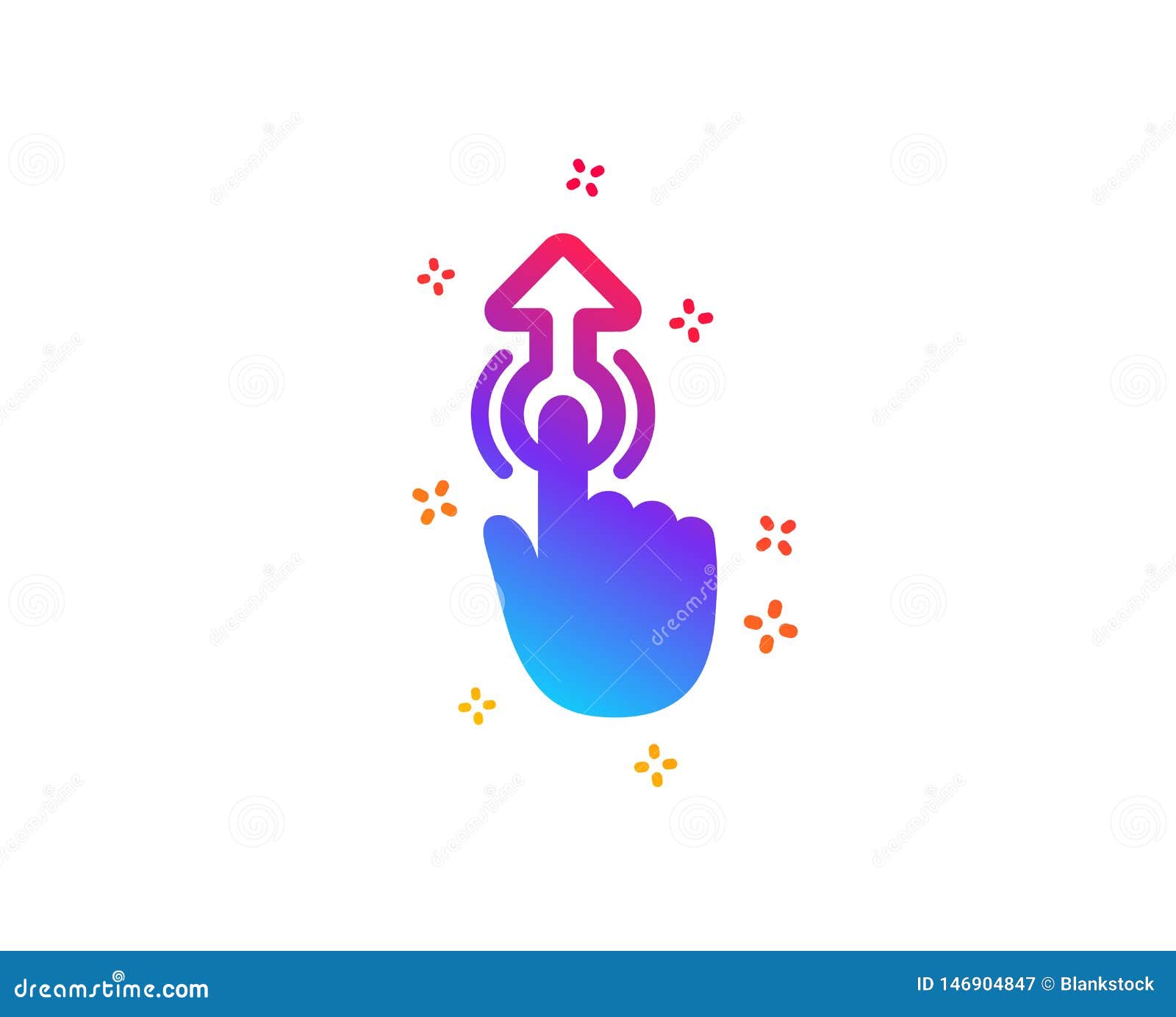 Swipe Up Icon. Move Finger Sign. Vector Stock Vector - Illustration of ...