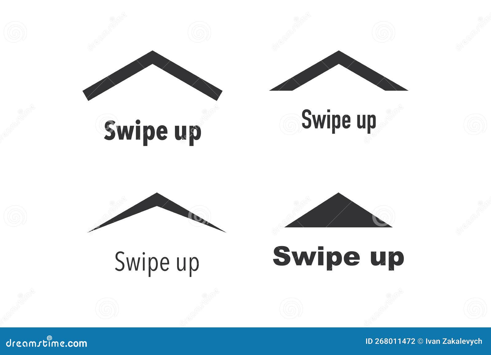 Swipe Up Icon Set. Swipe Arrow Illustration Symbol Stock Vector ...