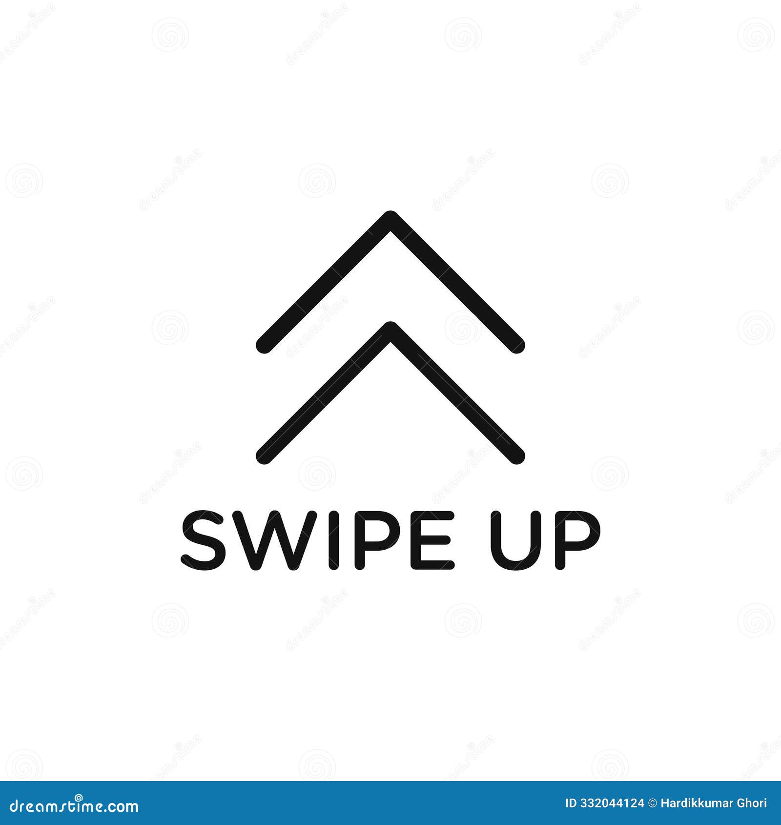 Swipe Up Icon Symbol on White Background Stock Vector - Illustration of ...
