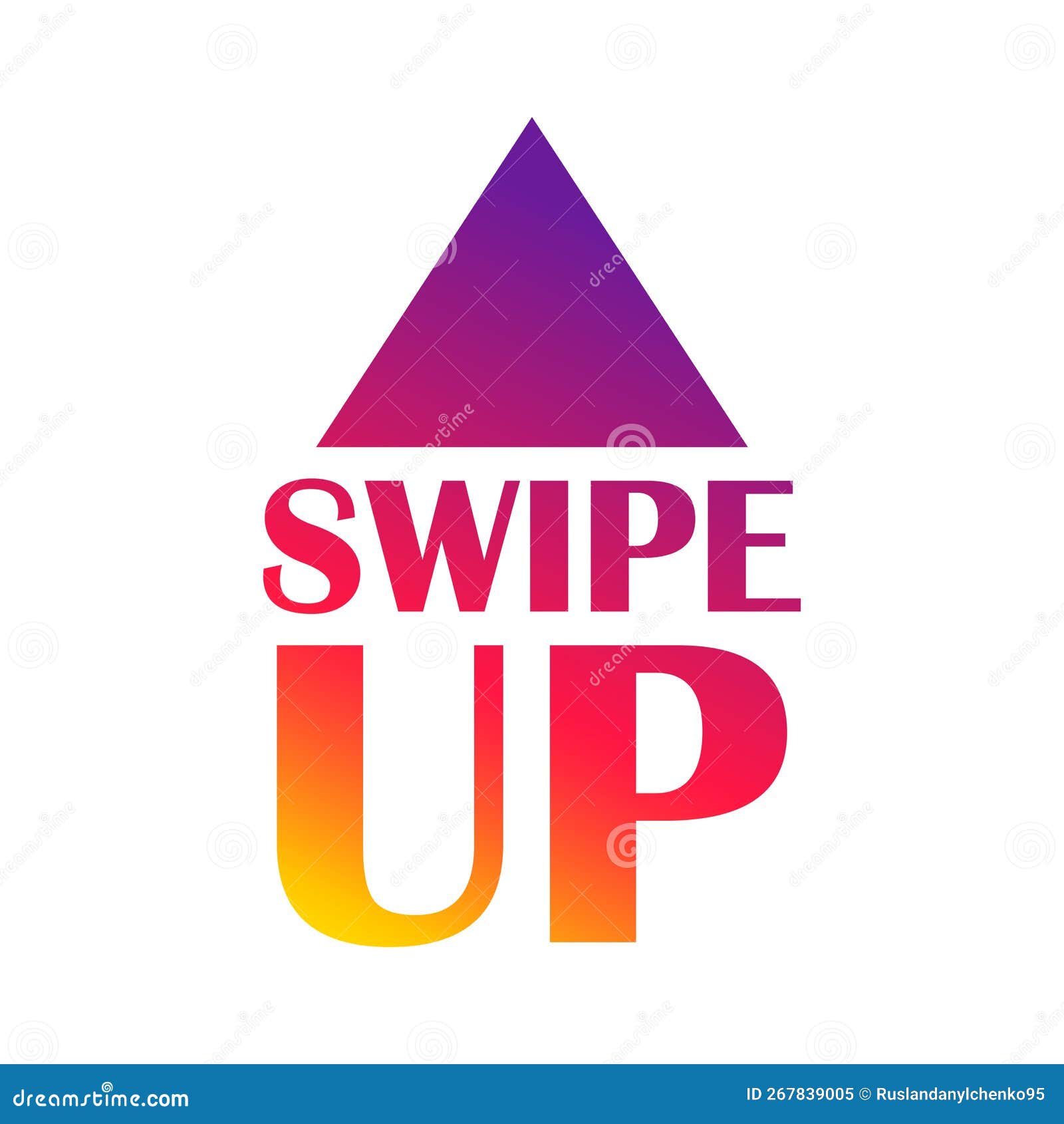 Swipe Up Lettering with Arrow Pointer for Stories . Social Media ...
