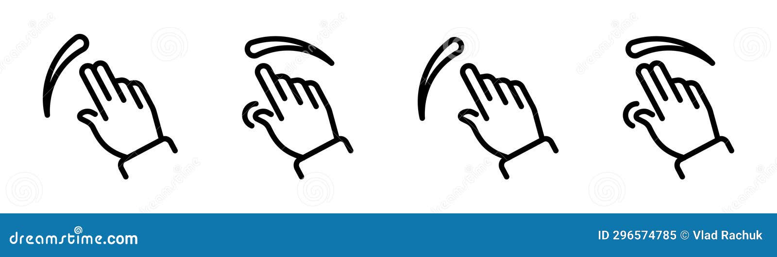 Swipe Vector Icons. Hand Cursor Swipe Icons. Swipe, Flick, Click ...