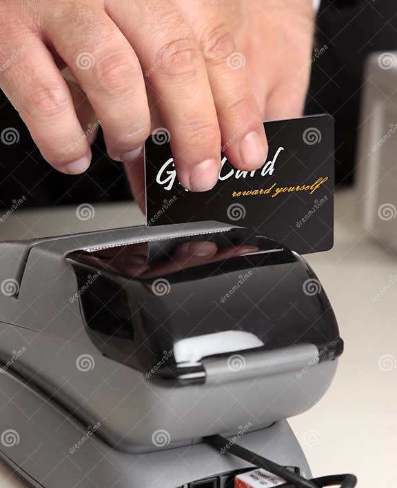 Swiping a Card through a Terminal Stock Image - Image of paying, person ...