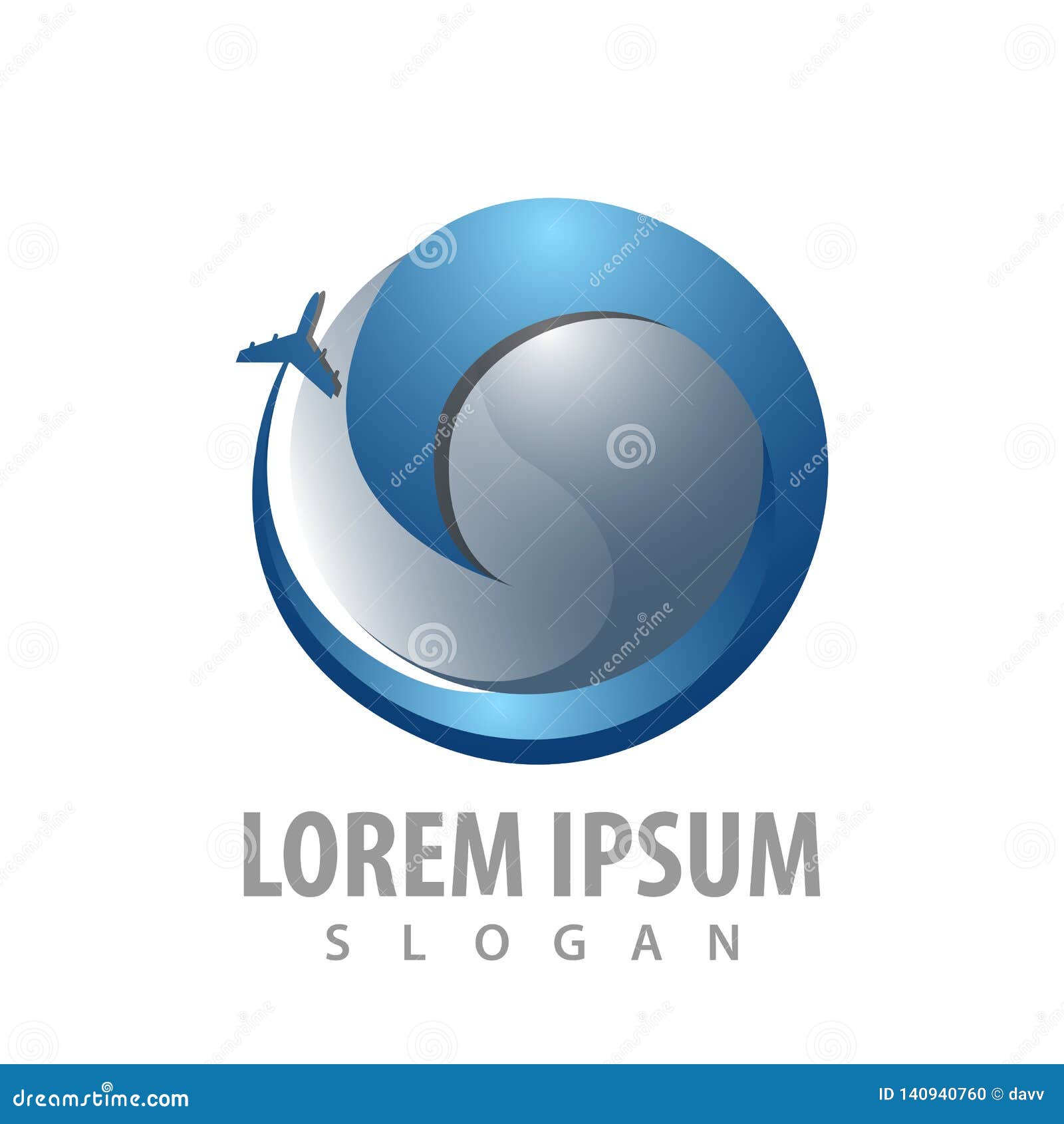 Swirl Airplane Logo Concept Design. Symbol Graphic Template Element ...
