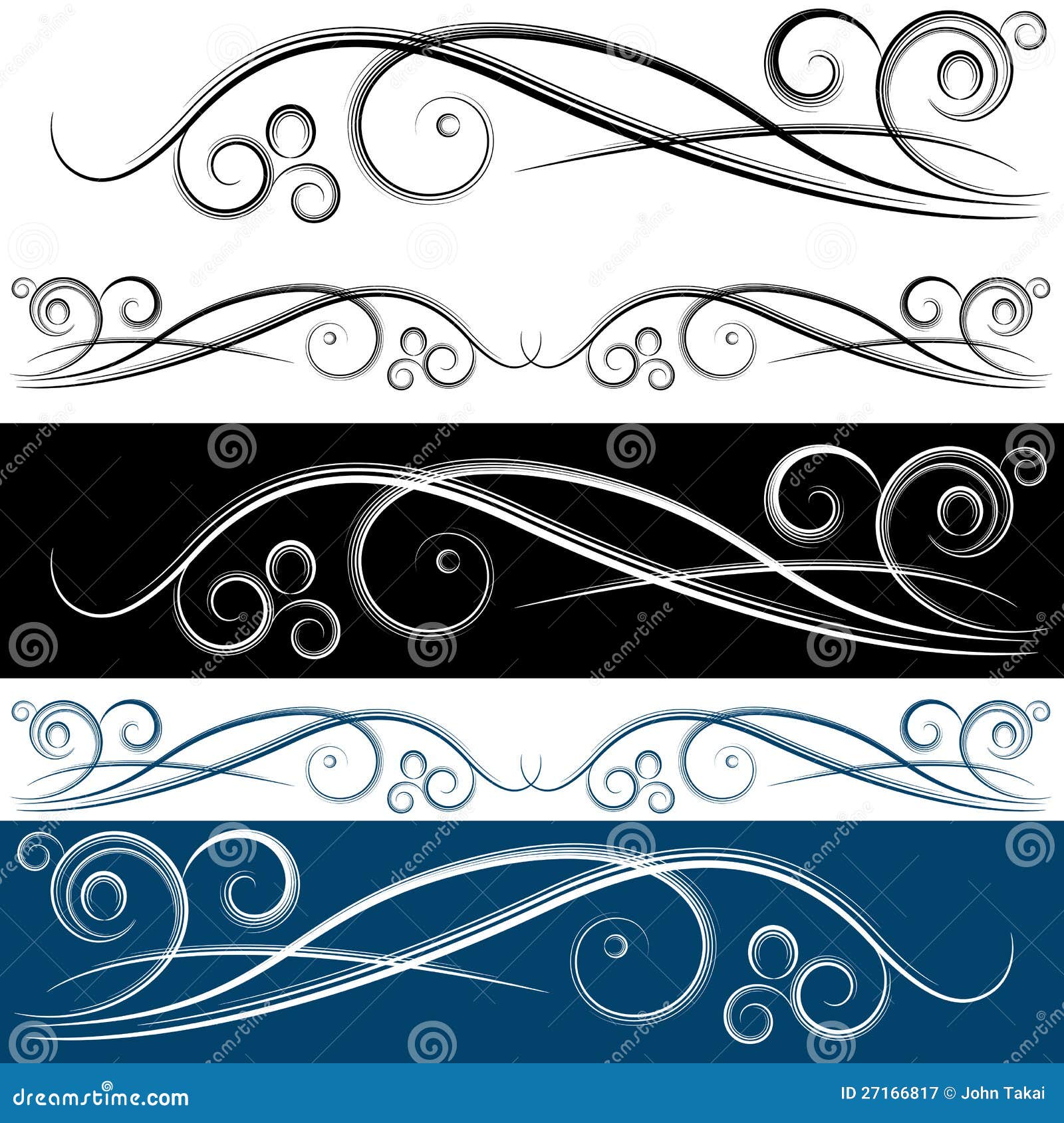 Swirl Banner Set stock vector. Illustration of scroll - 27166817