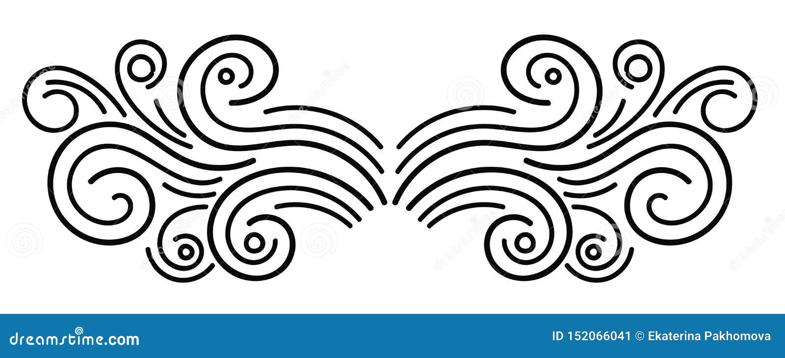 Black Abstract Curly Element for Design, Swirl, Curl. Stock Vector ...
