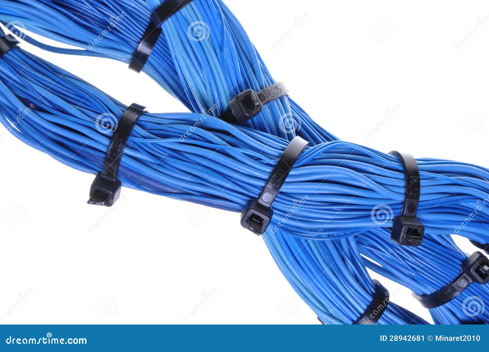 Swirl Blue Bundles of Wires Stock Image - Image of cable, industry ...