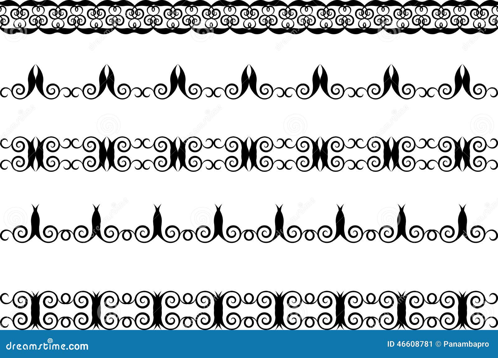 Swirl border stock vector. Illustration of ornamental - 46608781