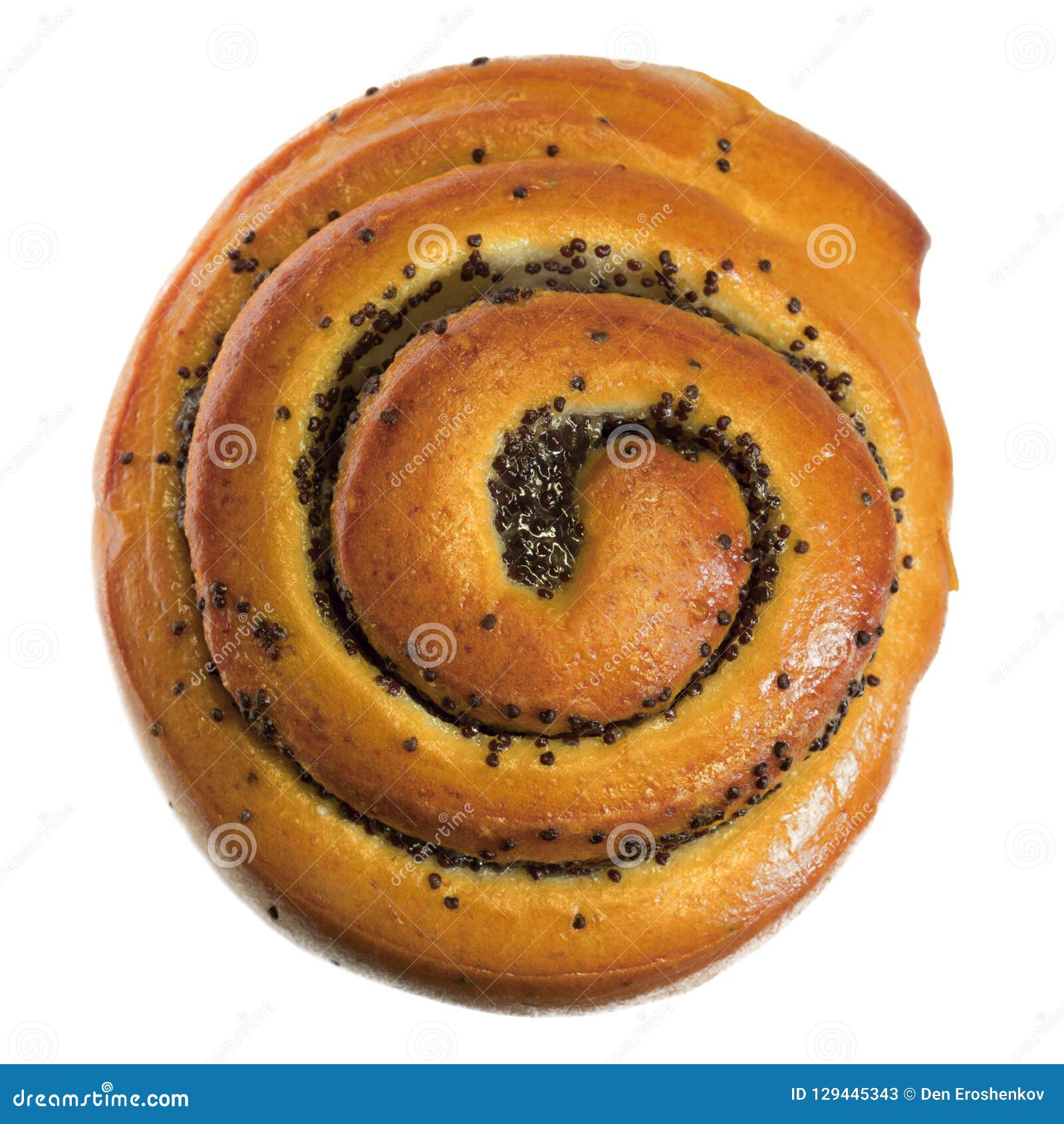 Swirl bun with poppy stock image. Image of black, bread - 129445343