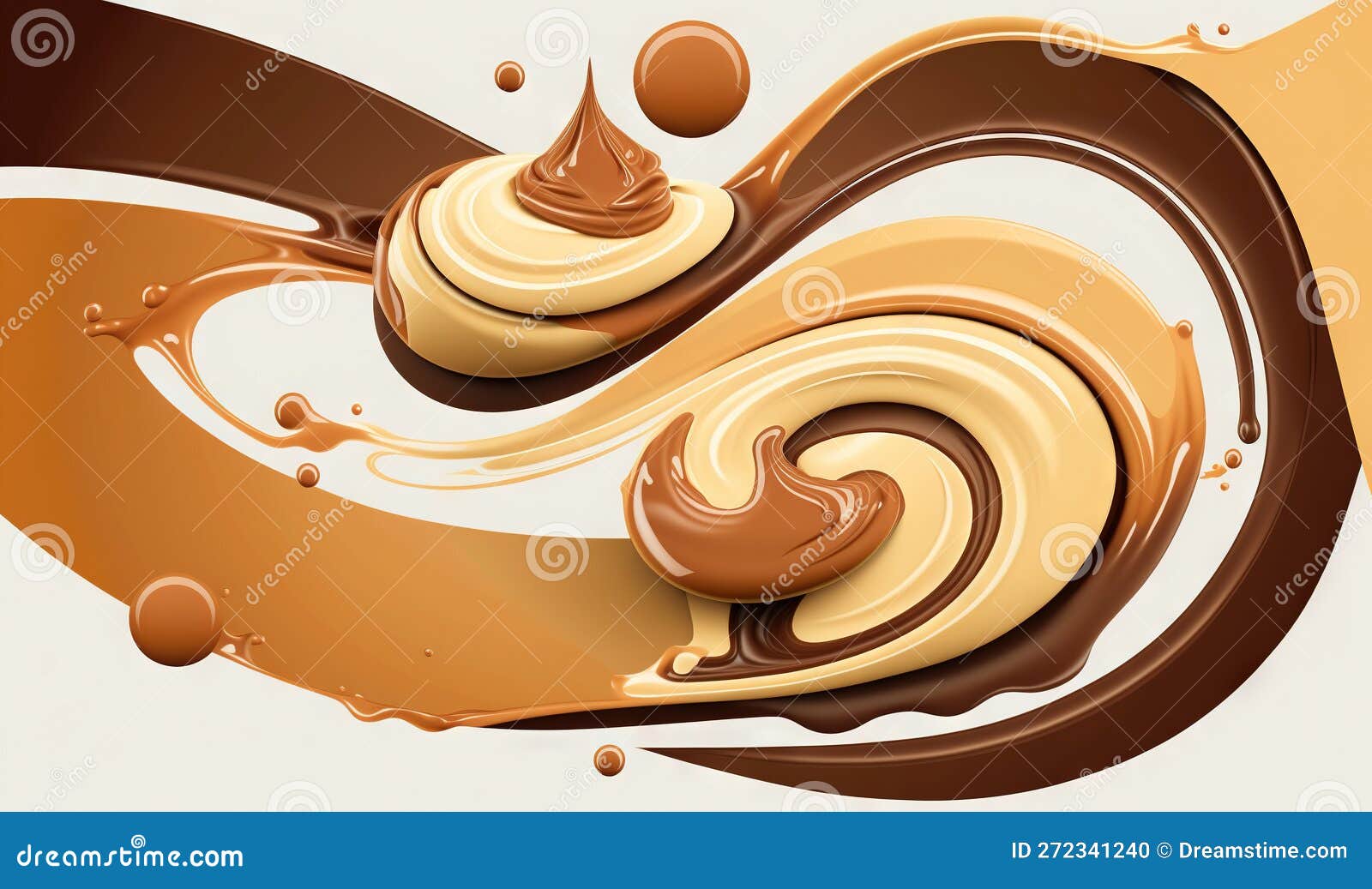 A Swirl of Chocolate and Caramel Swirls into a Liquid Stock ...