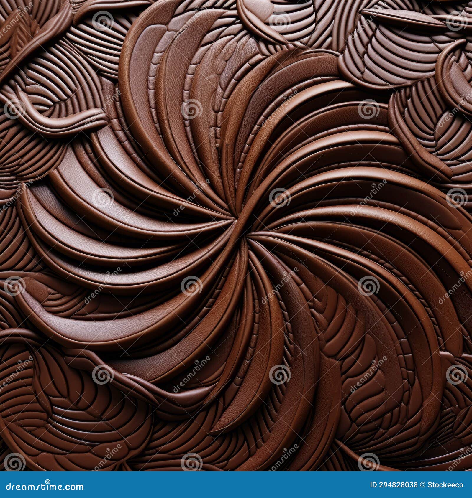 Organic Sculpting Chocolate Swirl Detail Illustration with Multiple ...
