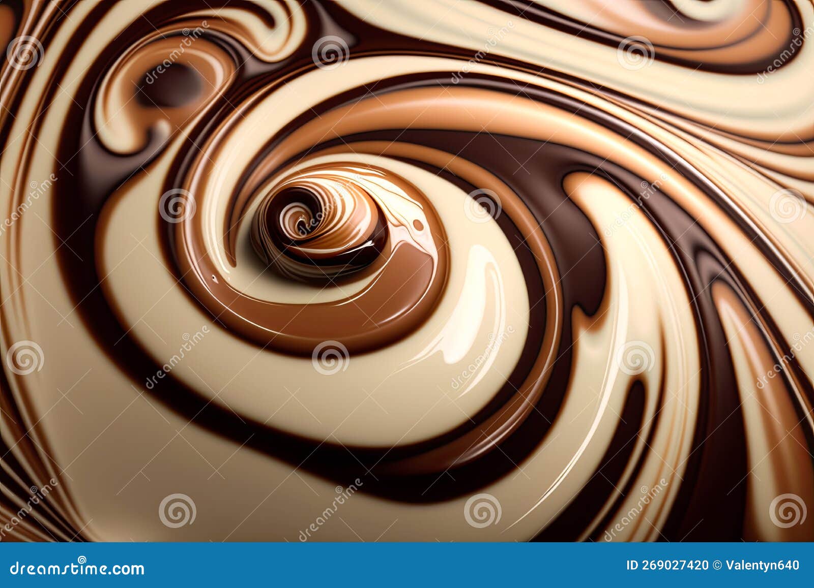 Swirl of Chocolate and White Swirled Liquid. Generative AI Stock Photo ...