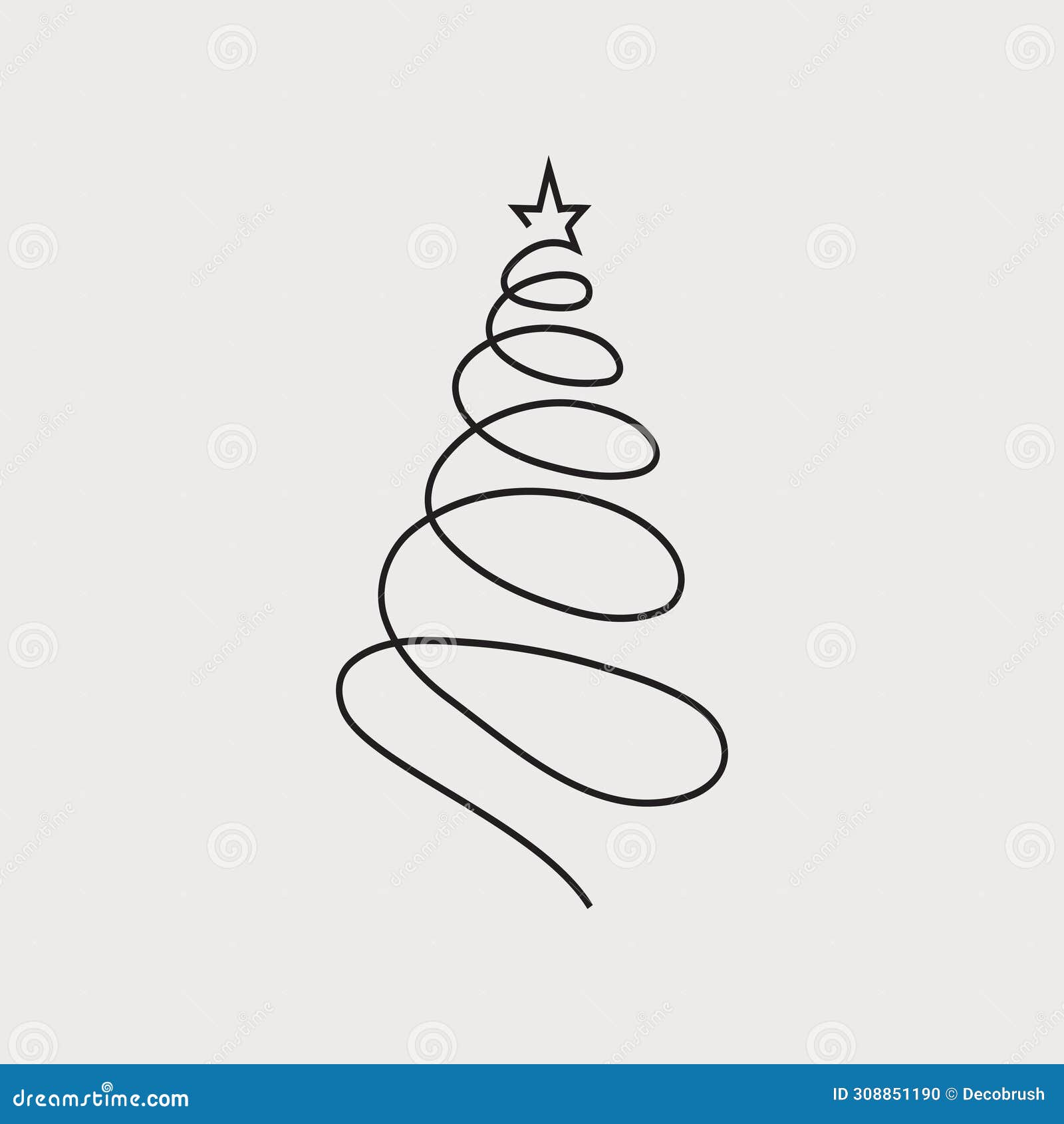 Swirl Christmas Tree, Abstract Christmas Tree, Vector Illustration ...