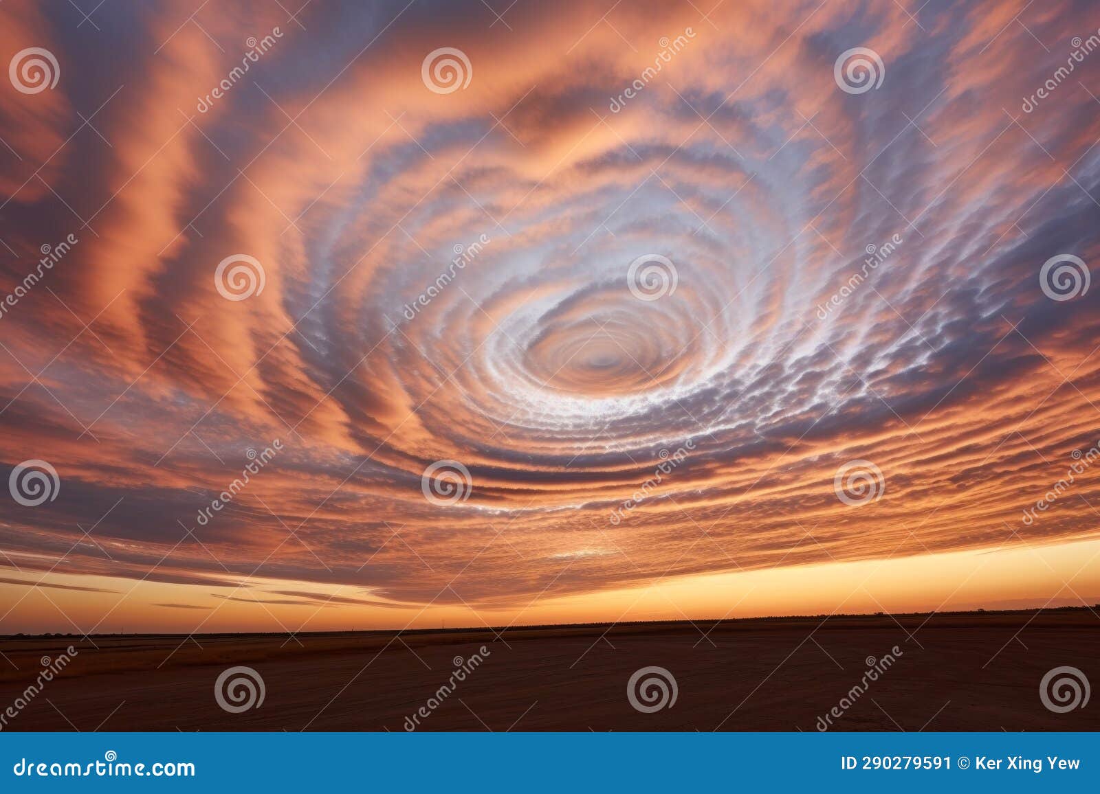 Swirl of Clouds in the Sky at Sunset Stock Illustration - Illustration ...