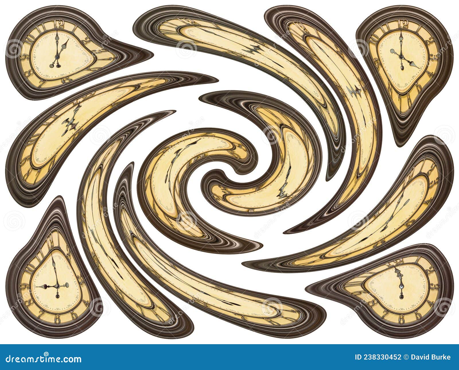 Swirl Computer Design Clock Isolated White Background Stock ...