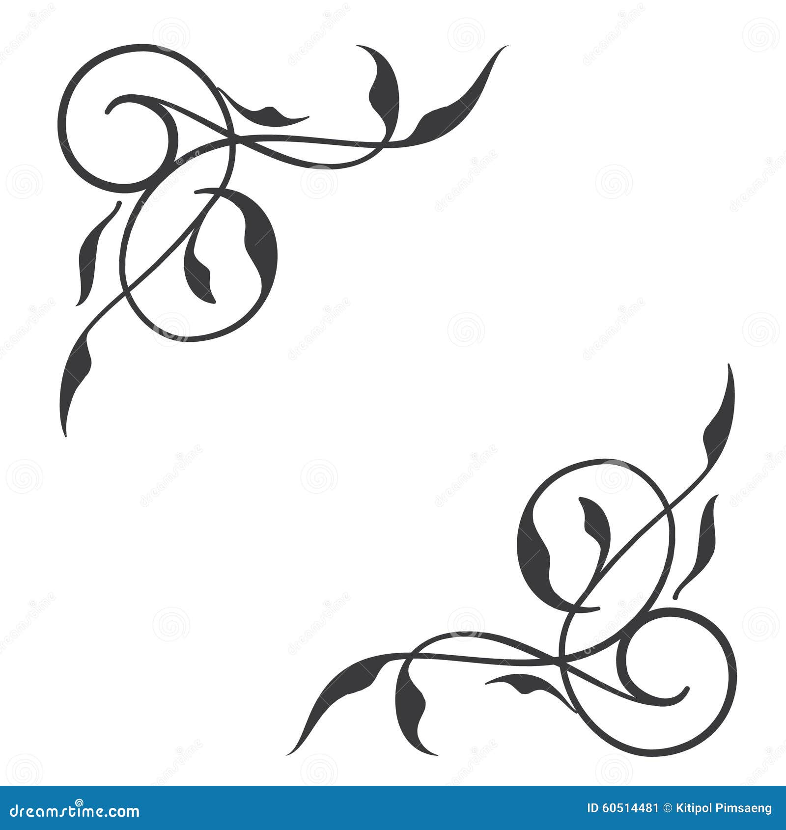 Conner Line Border Curve Frame Abstract Vintage Style Vector Set Design ...