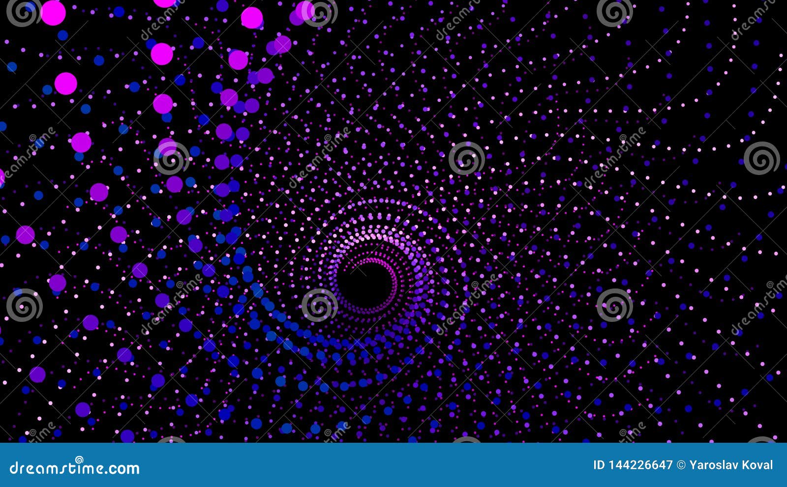 Swirl from Dots Structure 3d Sea. Infinity Funnel Stock Illustration ...