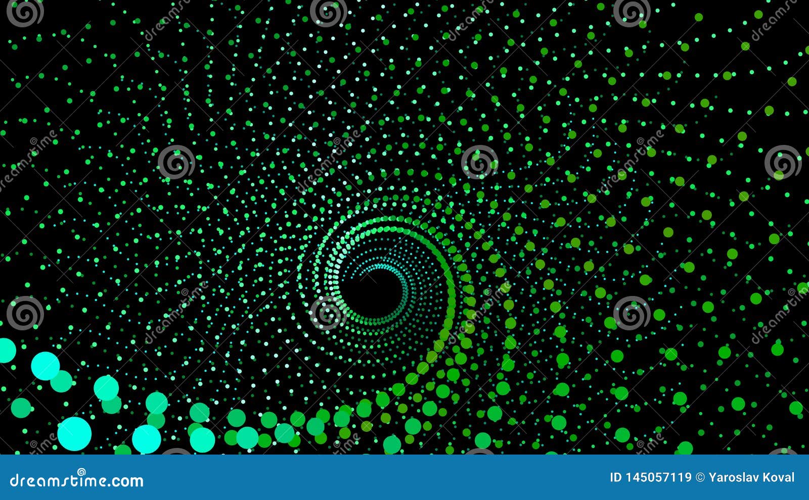 Swirl from Dots Structure 3d Sea. Infinity Funnel Stock Illustration ...
