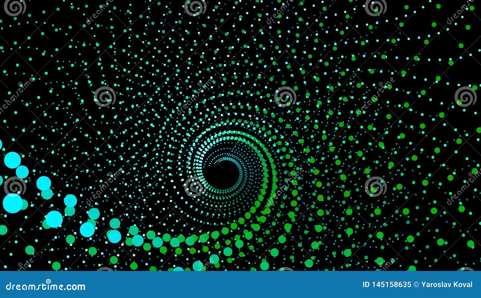 Swirl from Dots Structure 3d Sea. Infinity Funnel Stock Illustration ...