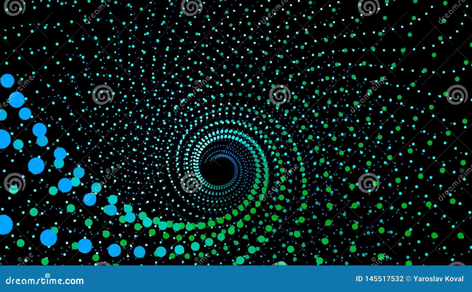 Swirl from Dots Structure 3d Sea. Infinity Funnel Stock Illustration ...