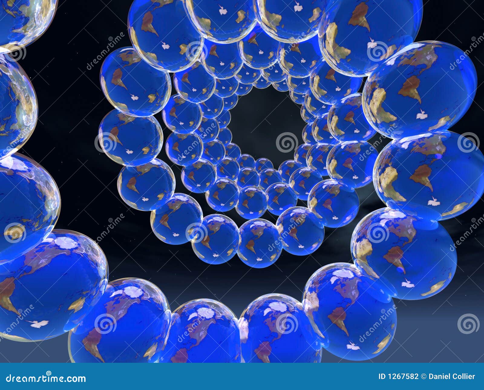 Swirl of Earth Globes stock illustration. Illustration of pearl - 1267582