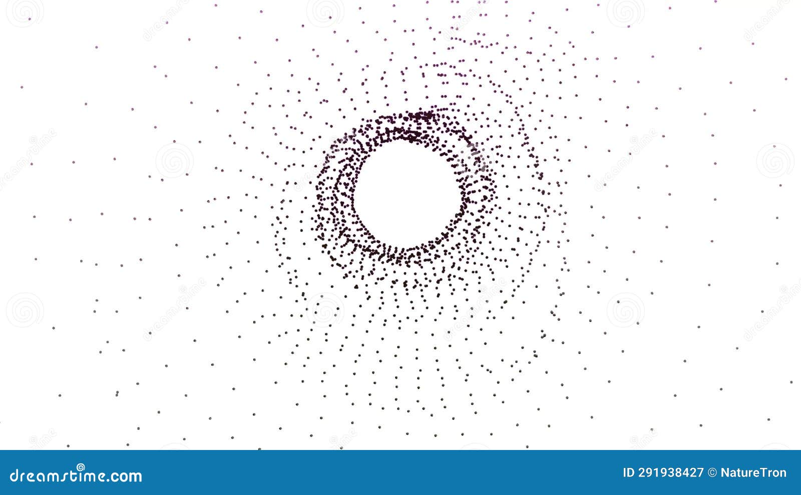 Swirl Effect, Black Particles Forming a Network of Circles, White ...