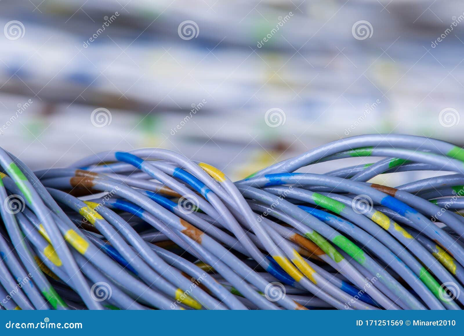 Swirl of Electrical Computer Cable Stock Image - Image of colorful ...