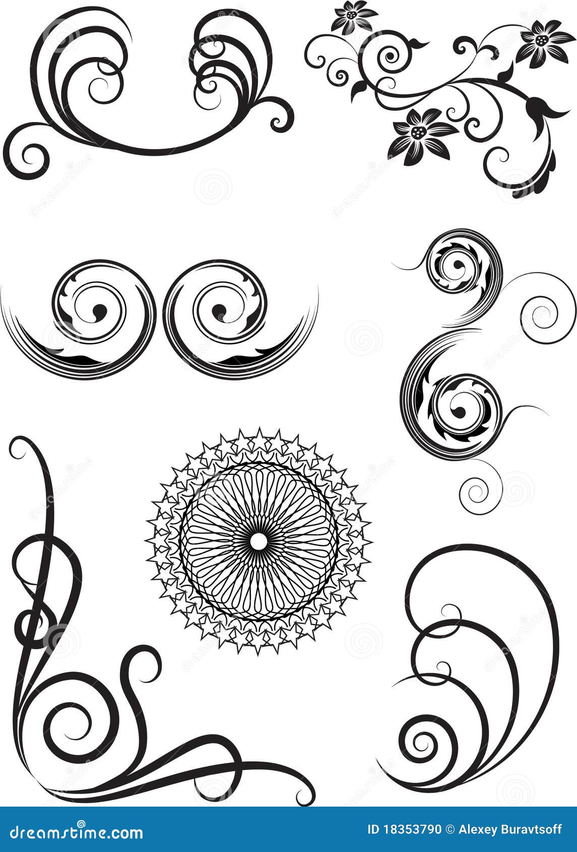 Swirl elements stock vector. Illustration of pattern - 18353790
