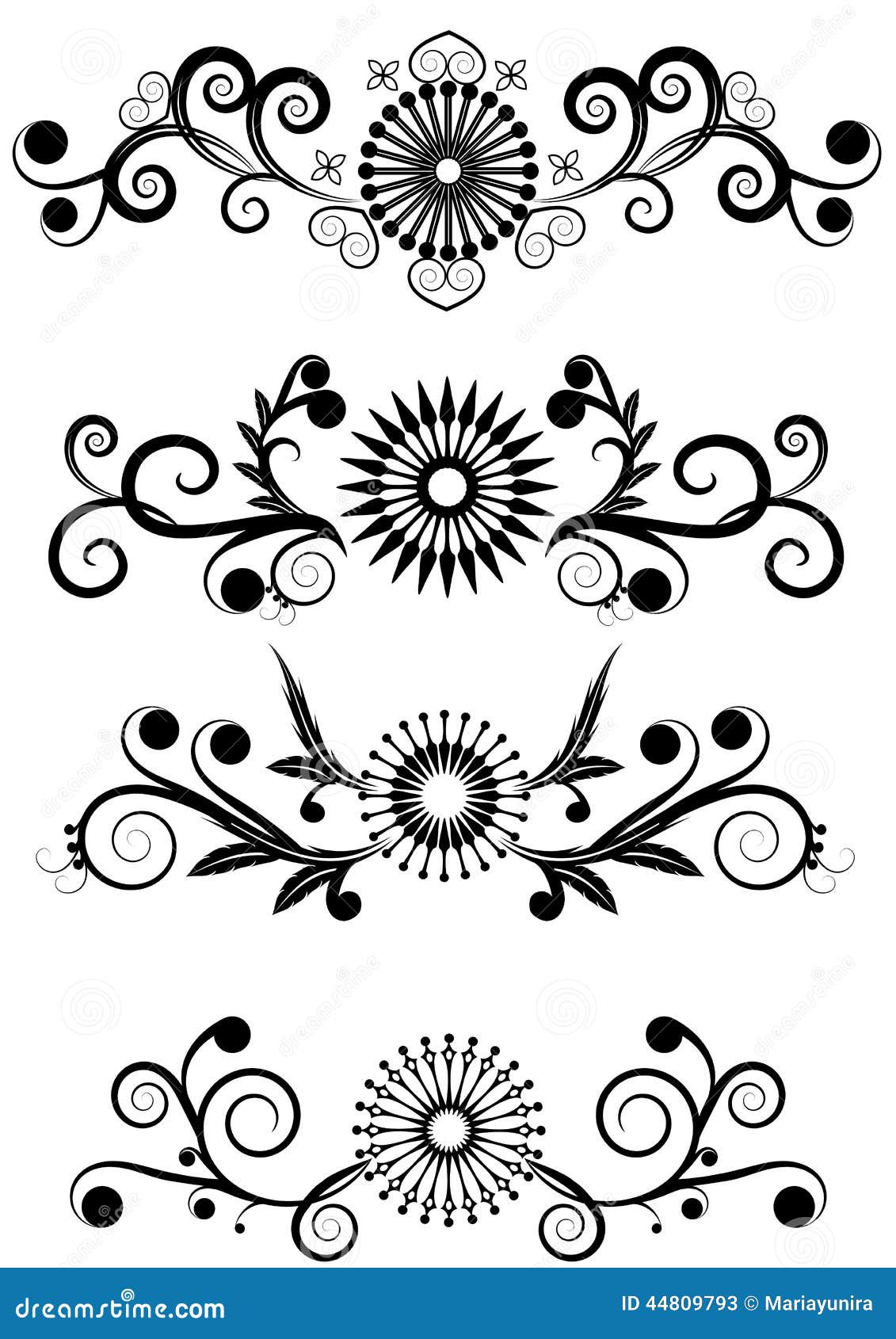 Swirl Elements stock vector. Illustration of symetric - 44809793