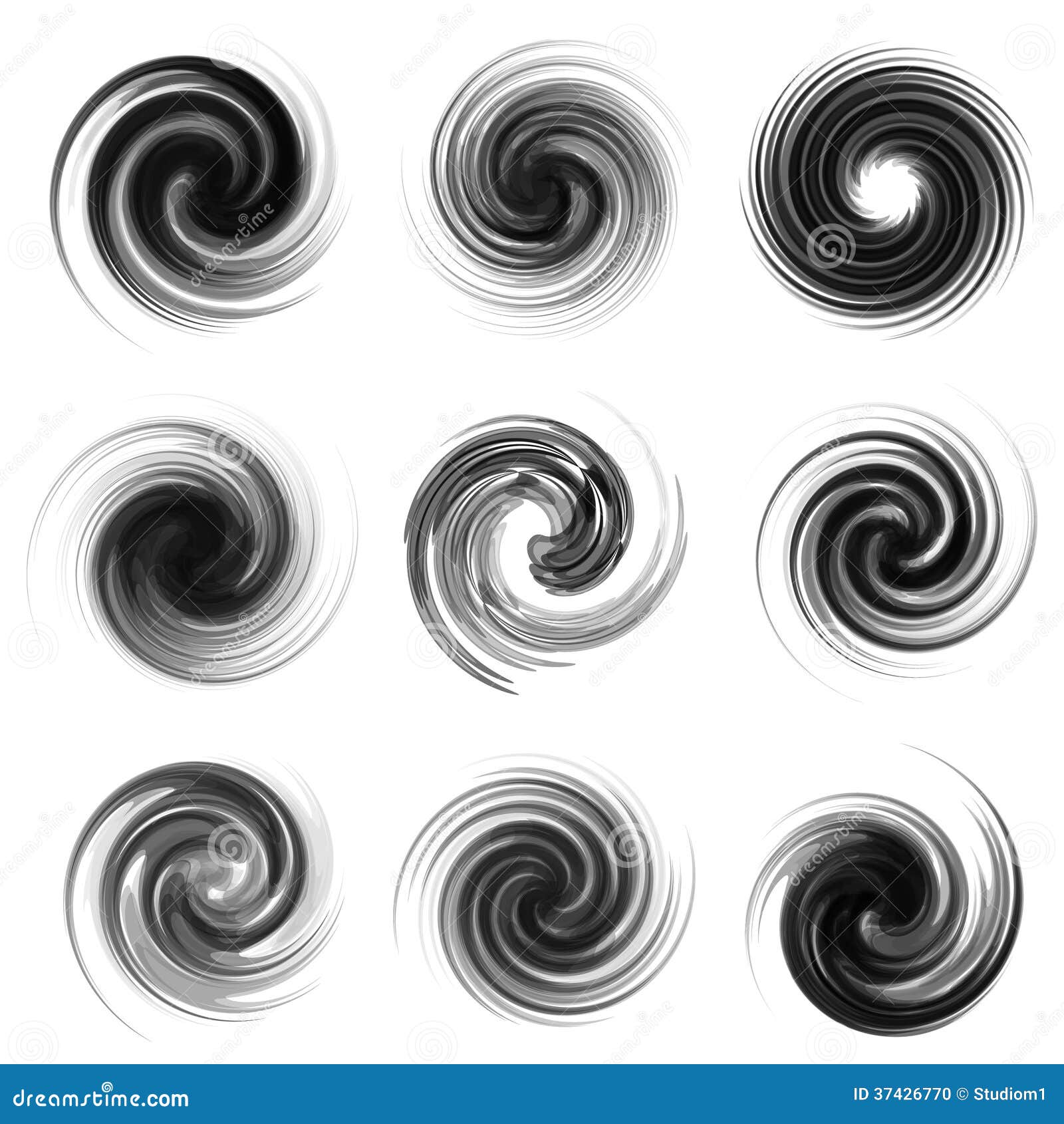 Swirl elements for design. stock illustration. Illustration of curl ...