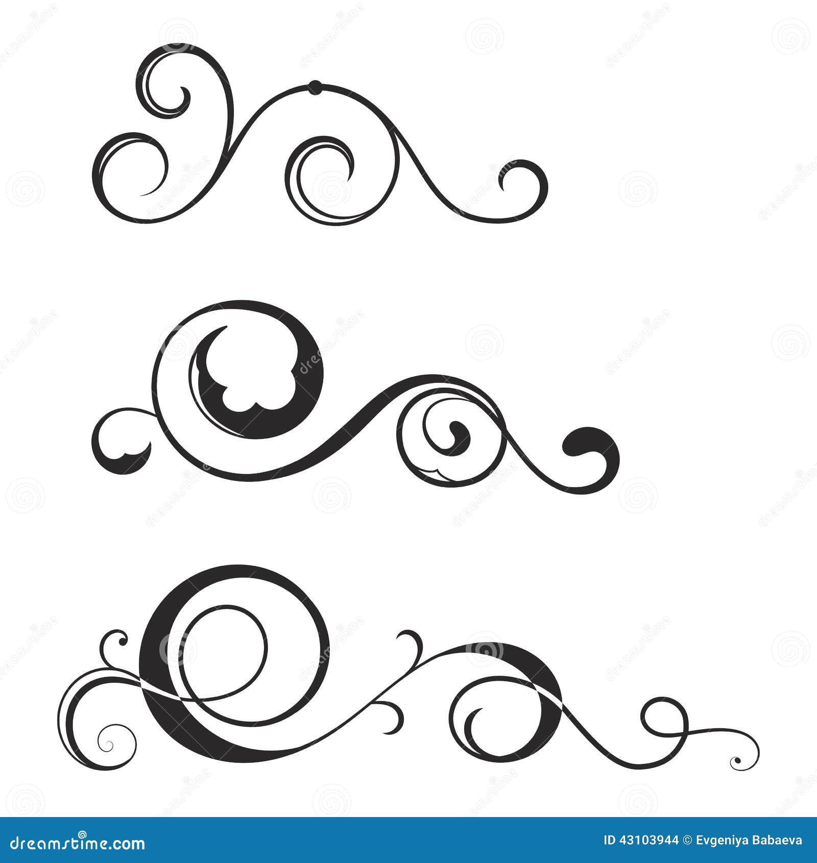 Swirl elements for design. stock vector. Illustration of isolated ...