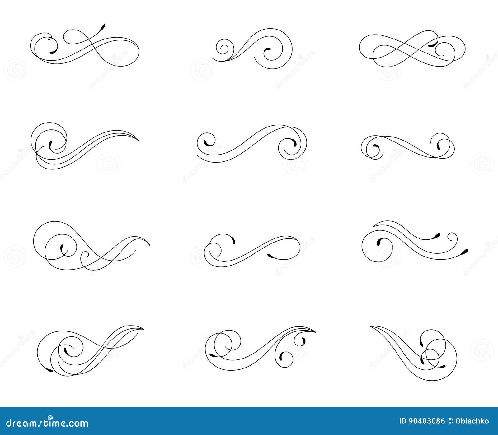Swirl elements stock vector. Illustration of elegant - 90403086
