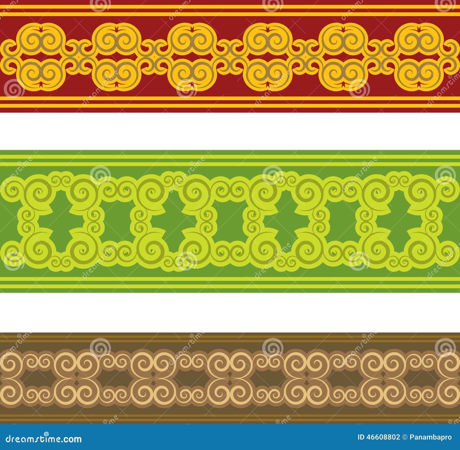 Swirl ethnic border stock vector. Illustration of design - 46608802