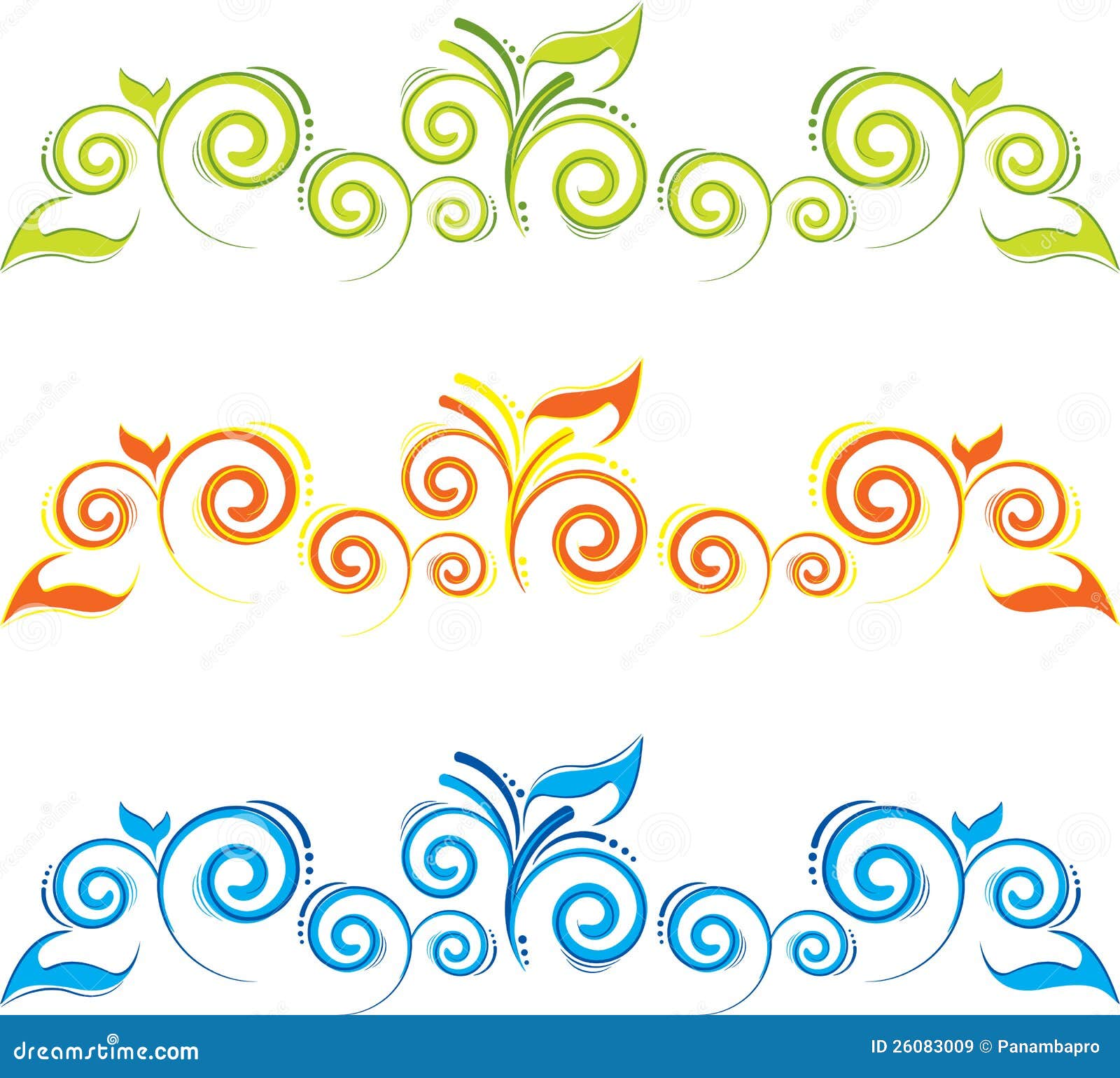 Swirl floral border stock vector. Illustration of pattern - 26083009