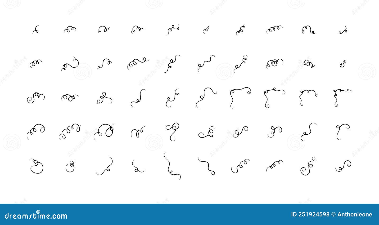 Swirl Flourish Border Text Divider Line Delimiter Vector Illustration ...