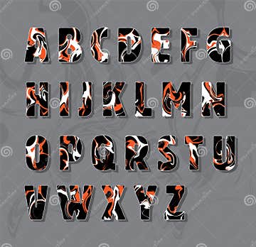 Swirl Font Letters Numbers Vector Set Alphabet Numeric Stock Vector ...