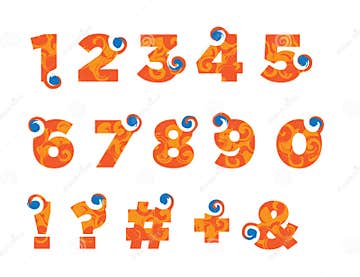 Swirl Font Letters Numbers Vector Set Alphabet Numeric Stock Vector ...