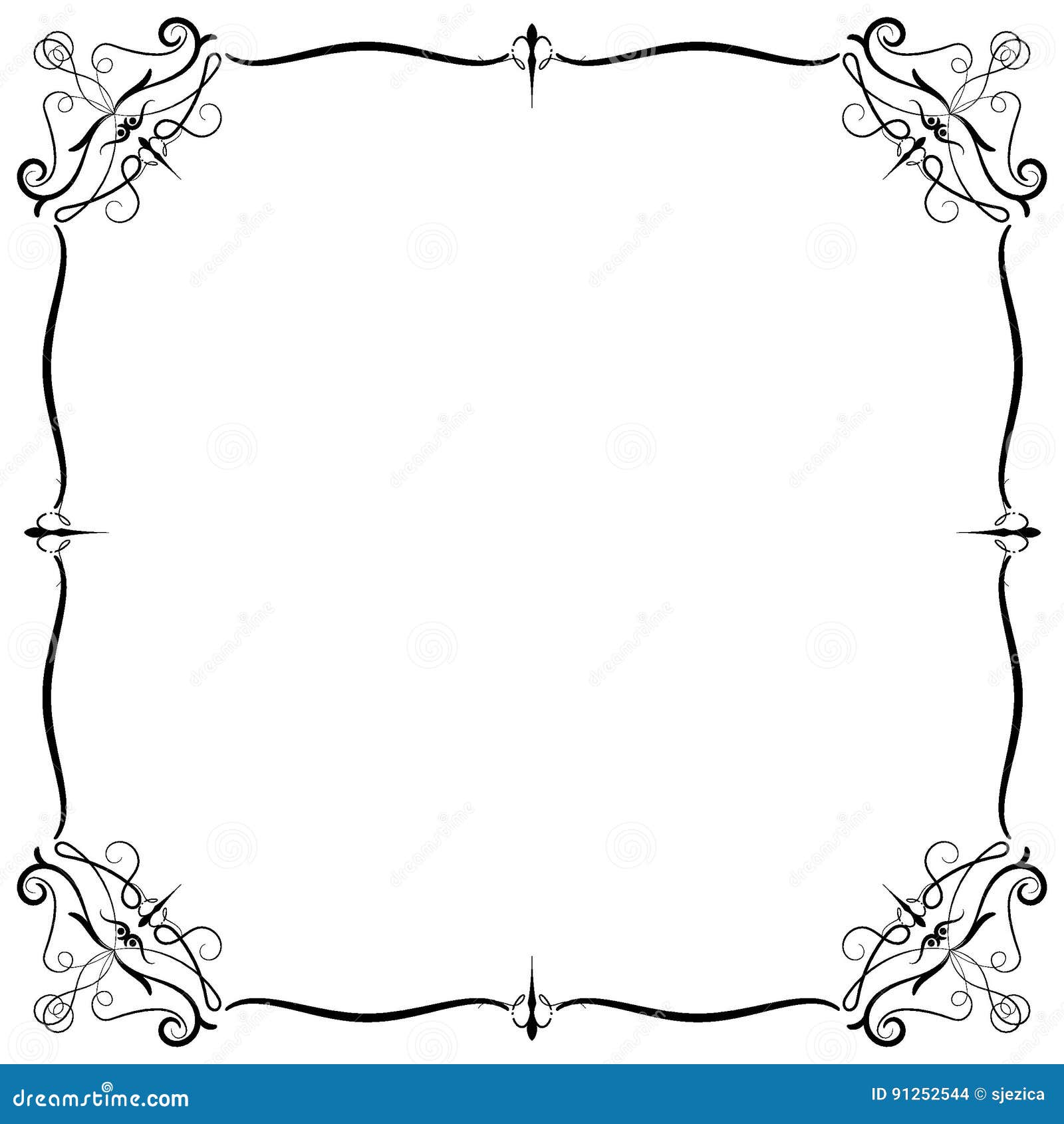 Swirl frame stock vector. Illustration of pretty, blank - 91252544