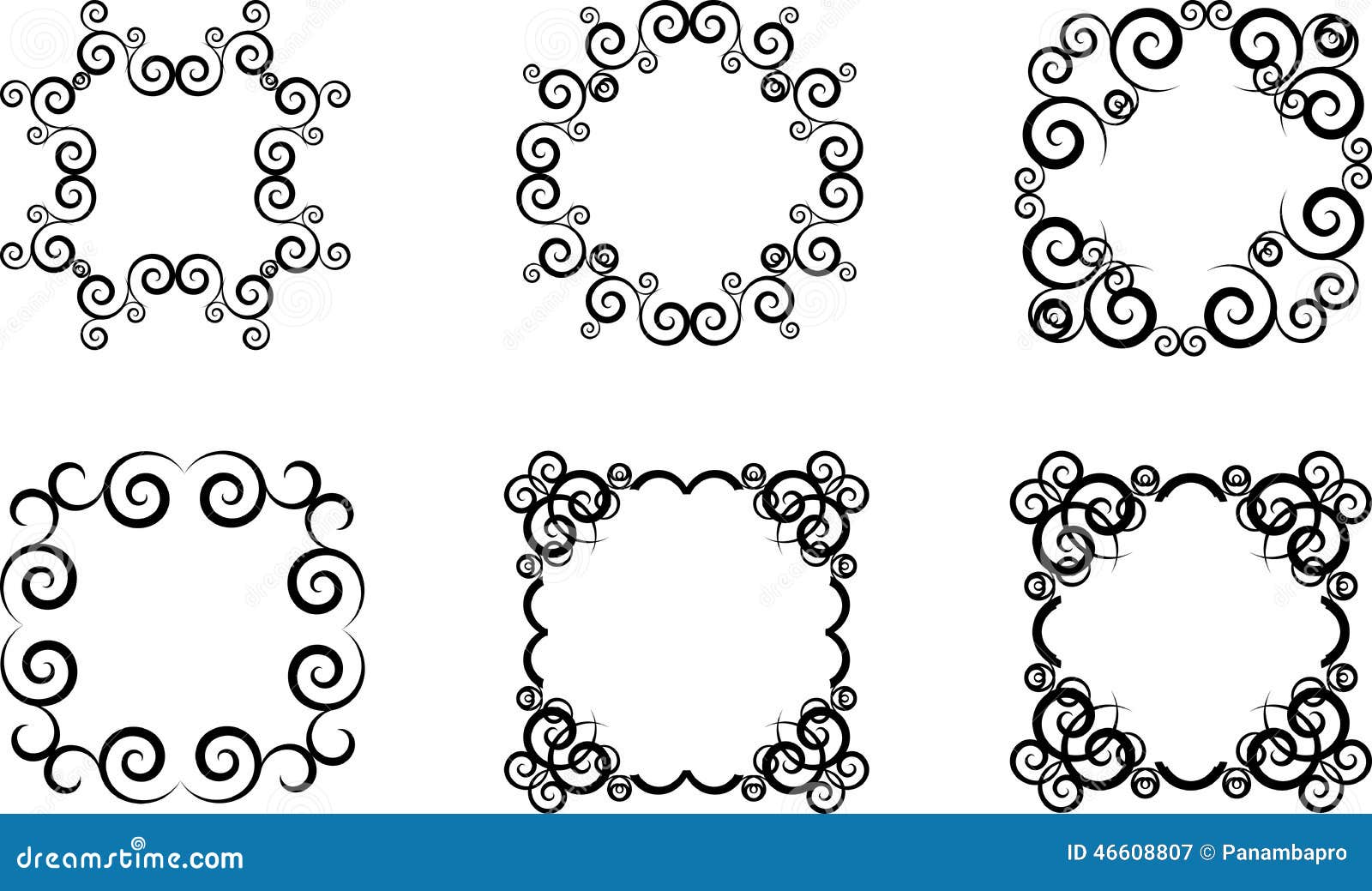 Swirl frame stock vector. Illustration of baroque, pattern - 46608807