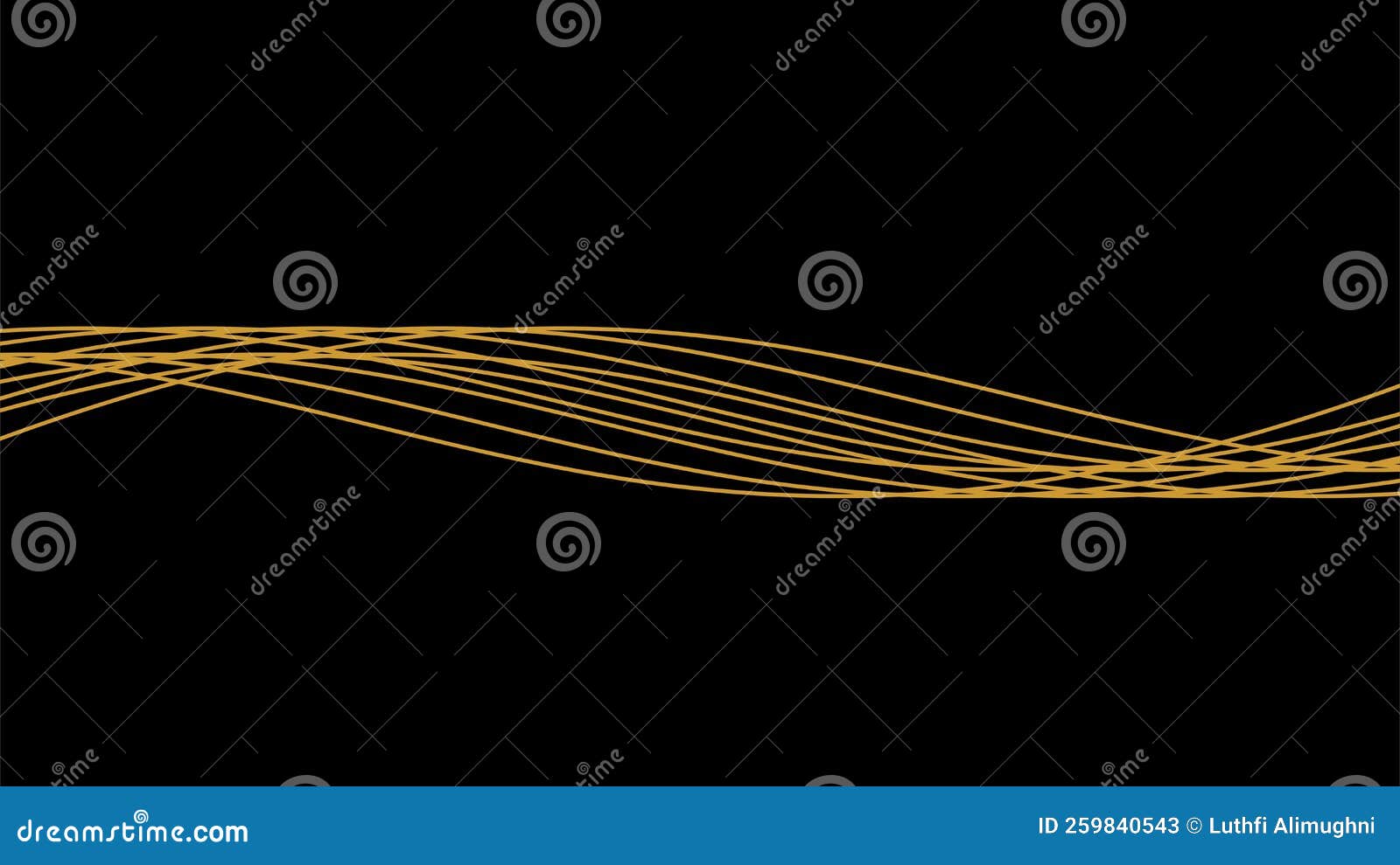 Swirl Gold Line Pattern on Black Background Stock Vector Stock Vector ...