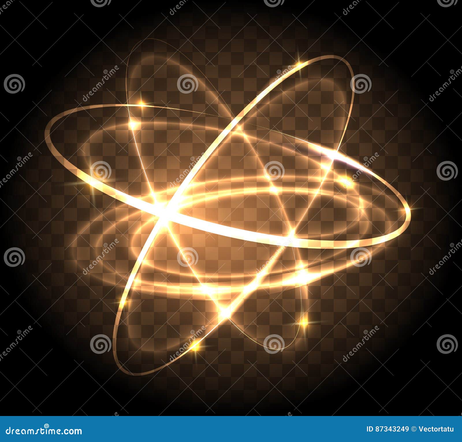 Swirl Lighted Lines Abstract Effects. Vector Gold Circle Light Glitz ...