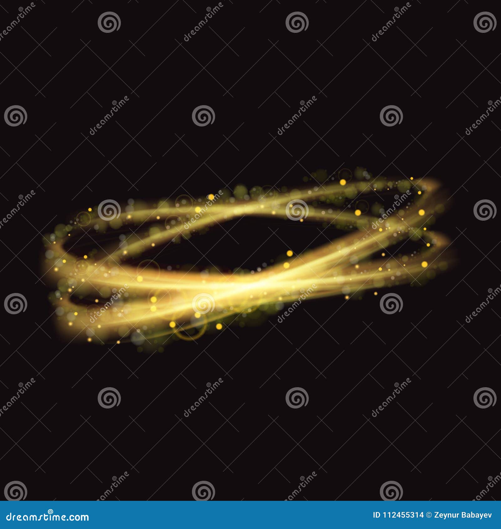 Swirl Lines with Light Effect. Sparkling Isolated Circles. Graphic ...