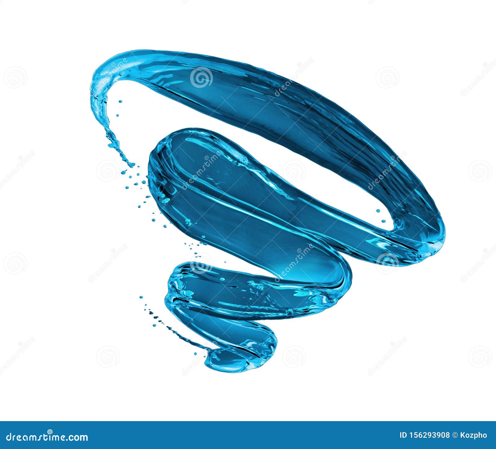 Swirl of Ocean Water Splashes on a White Background Stock Photo - Image ...