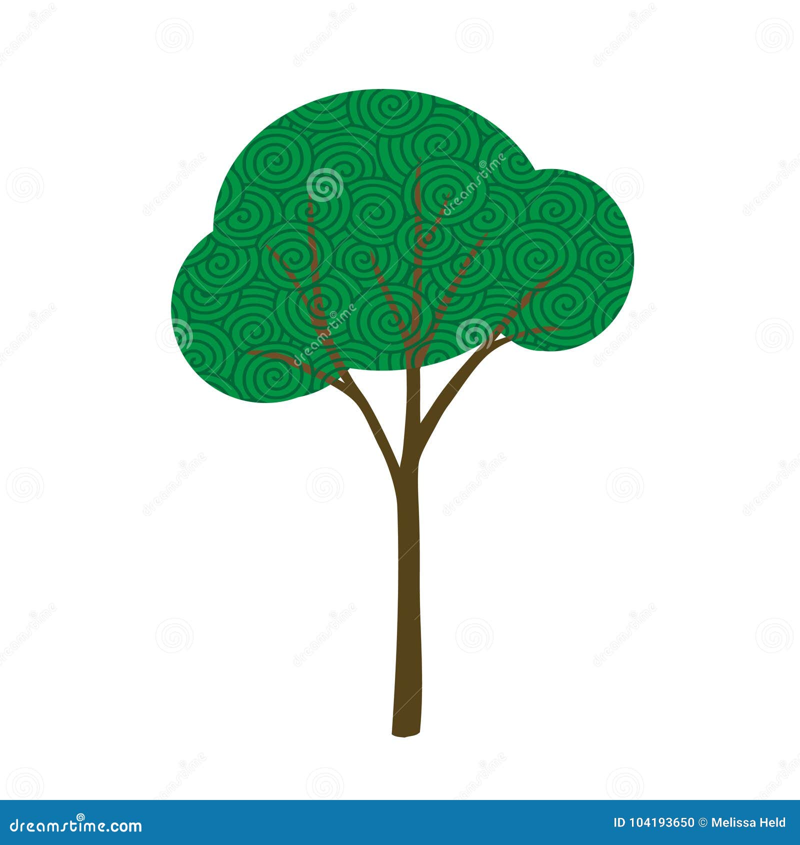 Swirl pattern tree stock vector. Illustration of brown - 104193650