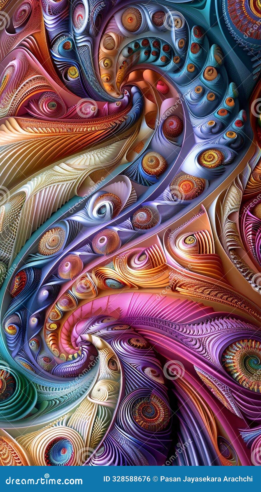 Swirl Pattern with Vivid Colors and Intricate Details Stock ...