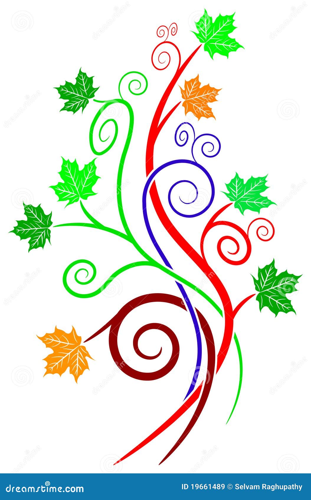 Swirl plant design stock vector. Illustration of line - 19661489