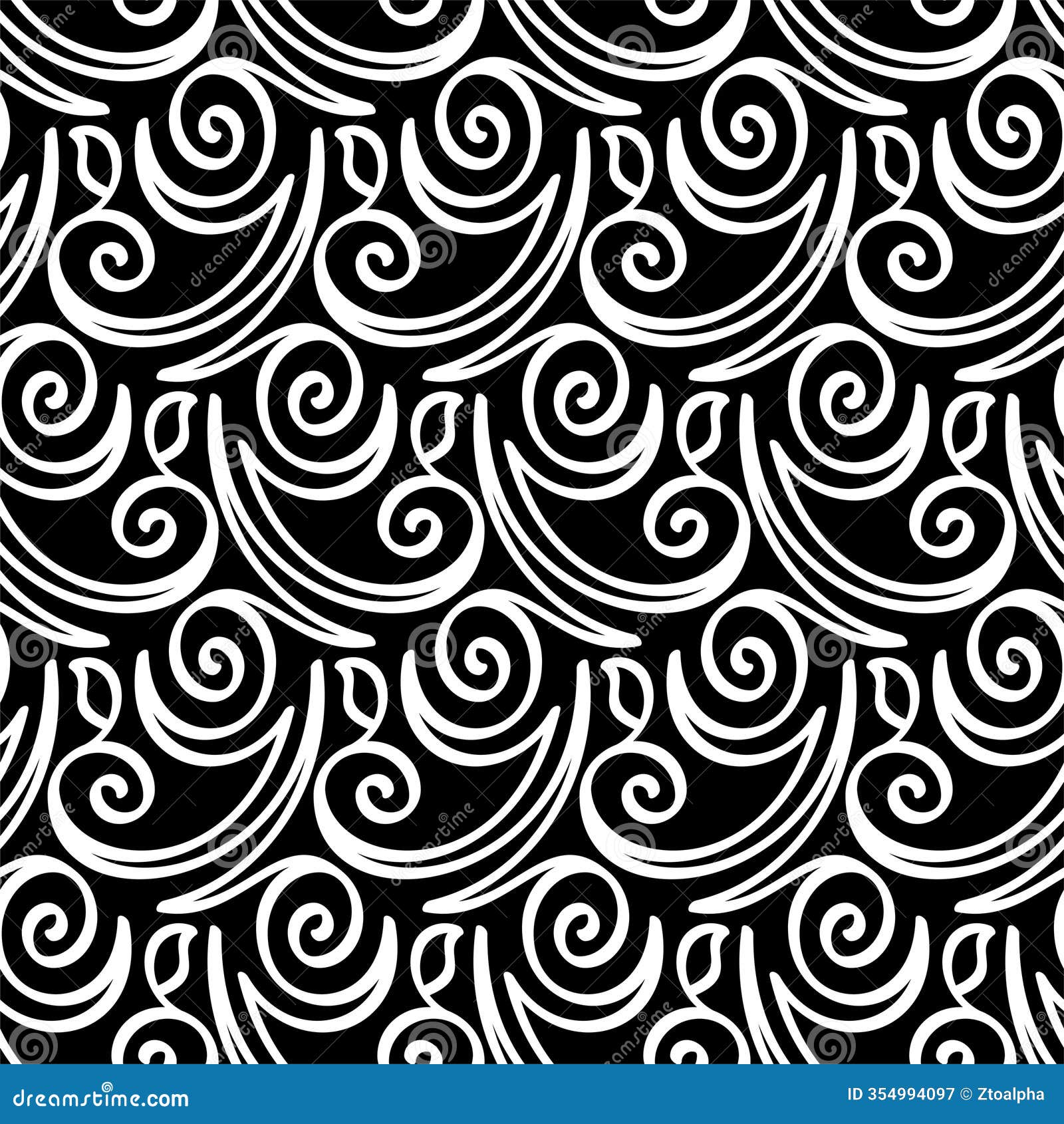 Swirl of Quilting Seamless Pattern Stock Illustration - Illustration of ...